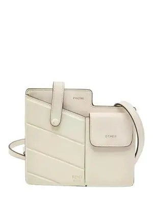Fendi Century Leather Crossbody Bag - White