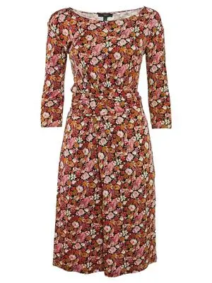 Max Mara Floral-print Midi Dress - Orange