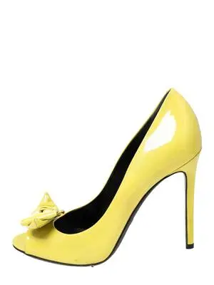 Gucci 105mm Leather Pumps - Yellow