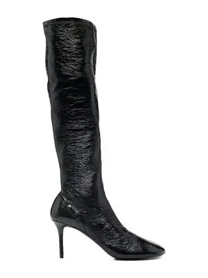COURREGES 75mm Oblique Stiletto-heel Boots - Black