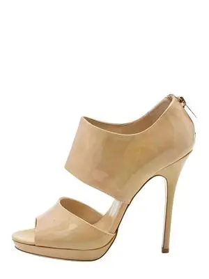JIMMY CHOO 120mm Patent-leather Sandals - Neutrals