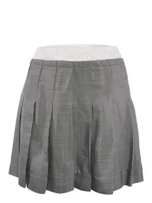 Sandro Pleated Crepe Mini Skirt - Grey