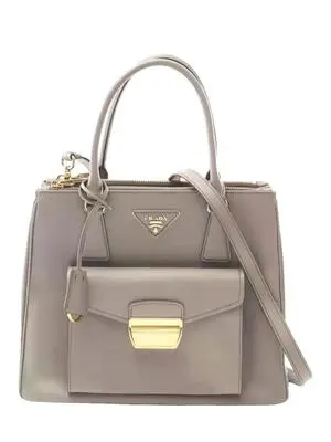 Prada Saffiano Leather Tote Bag - Grey
