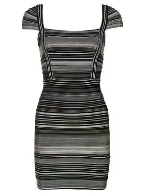 Herve Leger Sandra Striped Dress - Black