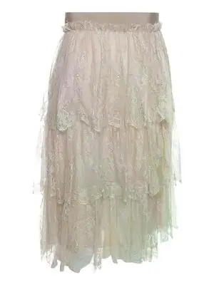 Valentino Garavani Lace Midi Skirt - Neutrals