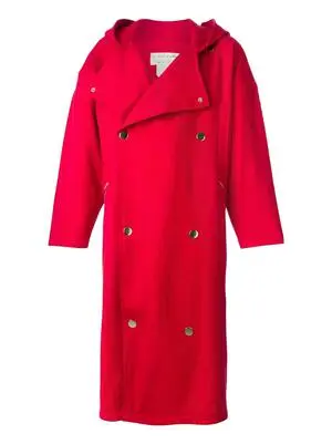 JC DE CASTELBAJAC Hooded Oversized Coat - Red