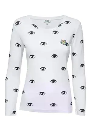 Kenzo Eye-print Long-sleeve T-shirt - White