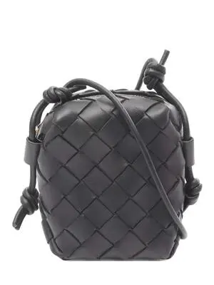 Bottega Veneta Intrecciato Leather Shoulder Bag - Black