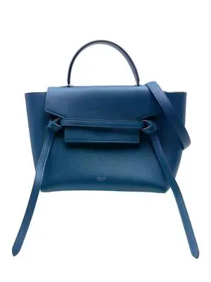Celine 2017 Micro Grained Calfskin Belt Bag Satchel - Blue