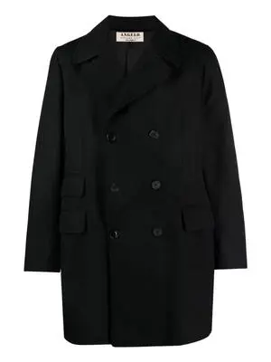 A.N.G.E.L.O. VINTAGE CULT 1970s Double-breasted Wool Coat - Black