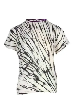 Dries Van Noten Abstract-print Velvet-trimmed Blouse - White