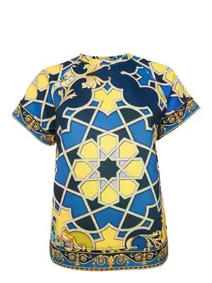 Versace Geometric Barocco-print Top - Blue