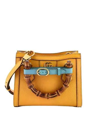 Gucci Diana Nm Bamboo Handle Tote Leather Mini Crossbody Bag - Yellow