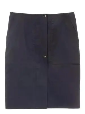 Hermès 2000s Button Cotton Mini Skirt - Blue
