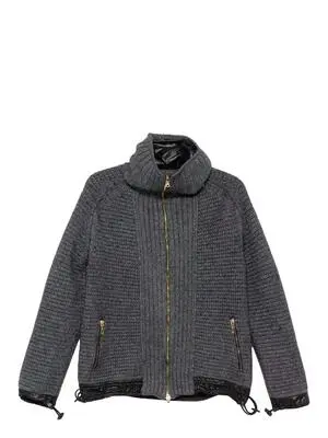 Versace 2000s Wool Knit Jacket - Grey