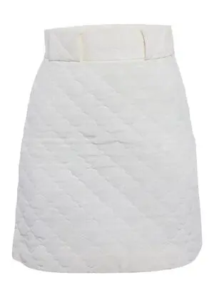 Fendi 2023 Quilted Silk Skirt - White