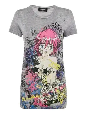 Dsquared2 Anime Graffiti T-shirt - Grey