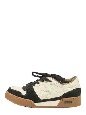 Fendi Contrast-paneled Sneakers - White
