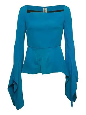 Roland Mouret Draped-detail Blouse - Blue