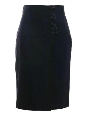 Gianfranco Ferre 1990s Cotton Skirt - Blue