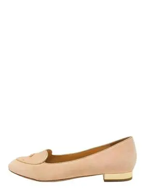 CHARLOTTE OLYMPIA Suede Flat Pumps - Pink