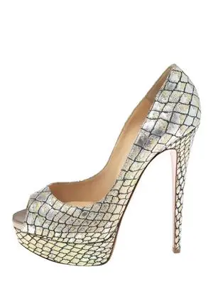 CHRISTIAN LOUBOUTIN 140mm Lady Peep Pumps - Metallic