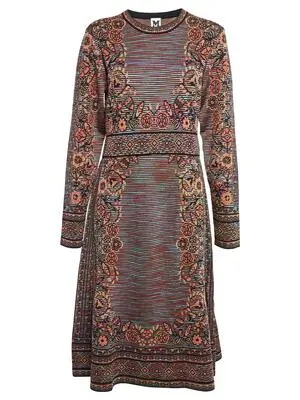 Missoni Floral-embroidered Knitted Dress - Orange