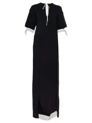 Fendi Tie-neck Silk Dress - Black