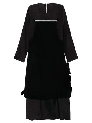 Comme Des Garçons 2000s Panelled Midi Dress - Black