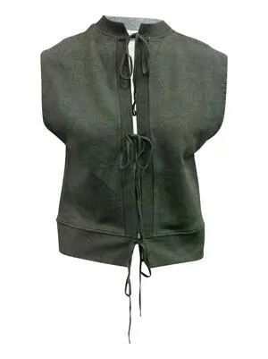 ALEXANDER WANG Tie-front Cotton Vest - Grey