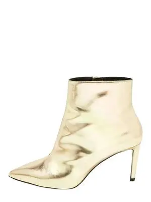 Balenciaga 80mm Leather Stiletto Boots - Gold