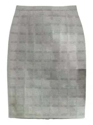 Dior 2010s Mix-print Skirt - Grey