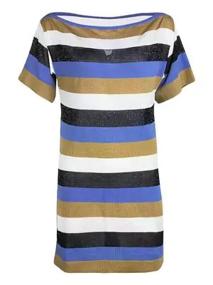 Missoni Striped Cotton-blend T-shirt - Blue