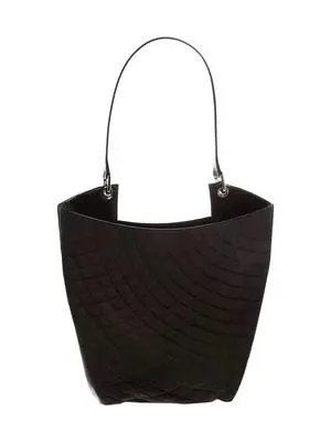 Bally Quilted Leather Bucket Bag - Brown