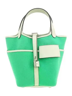 Hermès 2023 Picotin Canvas Bucket Bag - Green
