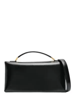 Marni Prisma Logo-stamp Leather Tote Bag - Black