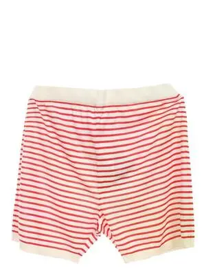 Prada 2020s Striped Silk-cotton Shorts - Off White, Red