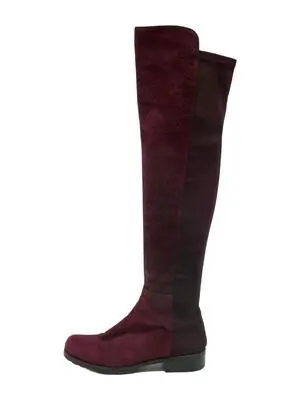 STUART WEITZMAN Suede Knee-high Boots - Red