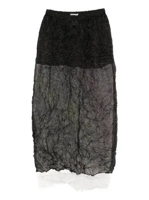 Issey Miyake 2010s Crease-effect Midi Skirt - Black