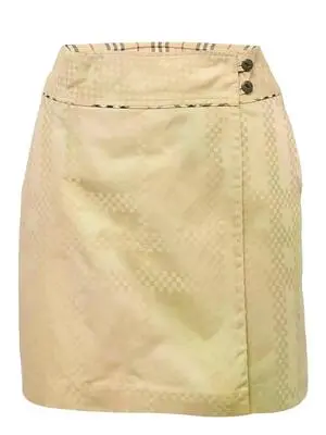 Burberry Checkered-print Button Skirt - Neutrals