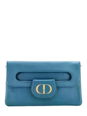 Dior Diordouble Chain Bag Leather Medium Shoulder Bag - Blue