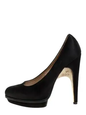 Fendi 145mm Leather Heeled Pumps - Black