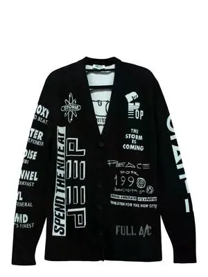 Kenzo Slogan-print Cardigan - Black