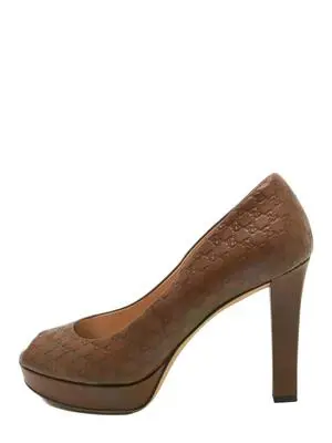 Gucci 105mm Gg-debossed Pumps - Brown