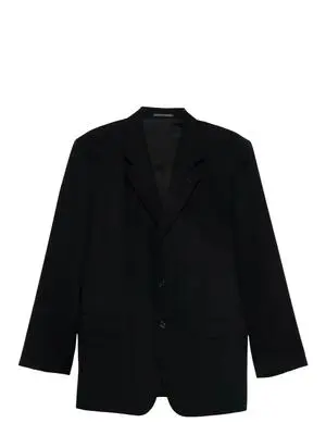 Yohji Yamamoto 1990s Buttoned Wool Jacket - Blue
