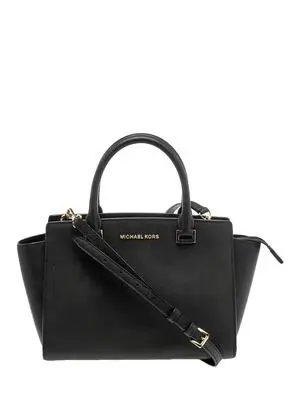 Michael Kors Selma Leather Tote Bag - Black