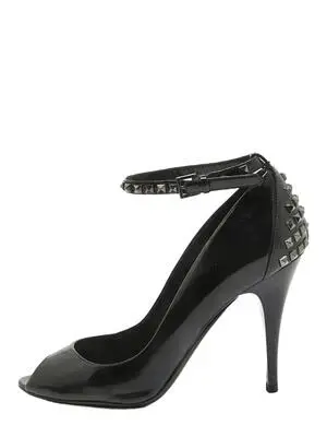 Burberry 100mm Studded Peep-toe Pumps - Black