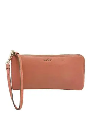 Dkny Leather Zip Clutch - Pink