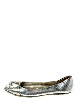 JIMMY CHOO Leather Ballet Flats - Metallic