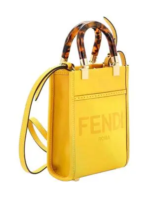 Fendi Sunshine Shopper Tote Mini Crossbody Bag - Yellow